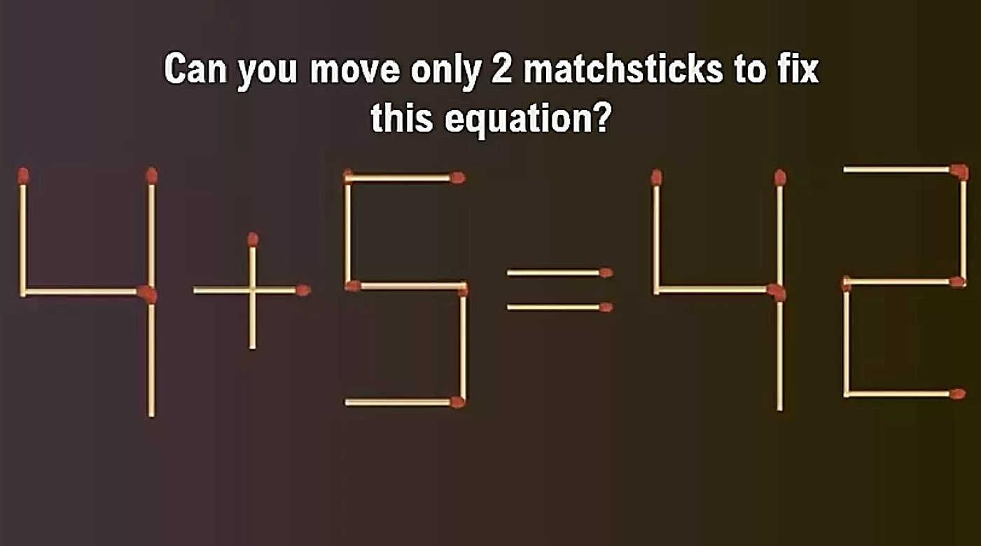 Τεστ IQ: Μετακινήστε 2 σπίρτα για να είναι σωστή η ισότητα – Έχετε μόλις 10 δευτερόλεπτα ...